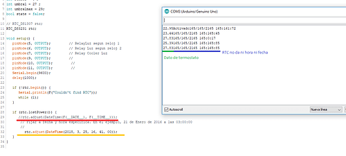 (Problema) RTC DS1307 no me permite modificar Horario - Hardware - Arduino Forum