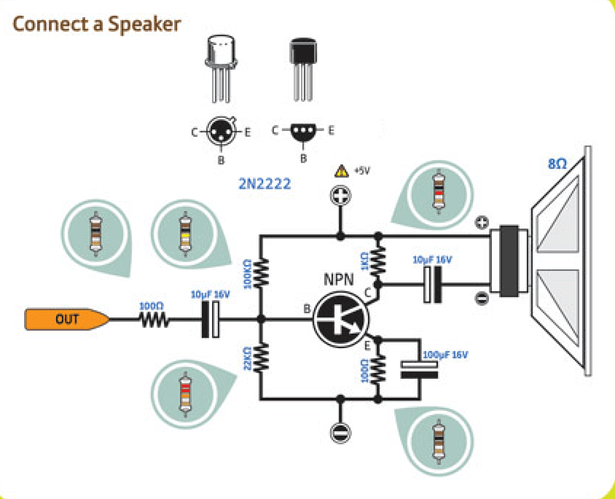 How to connect small speaker - Audio - Arduino Forum