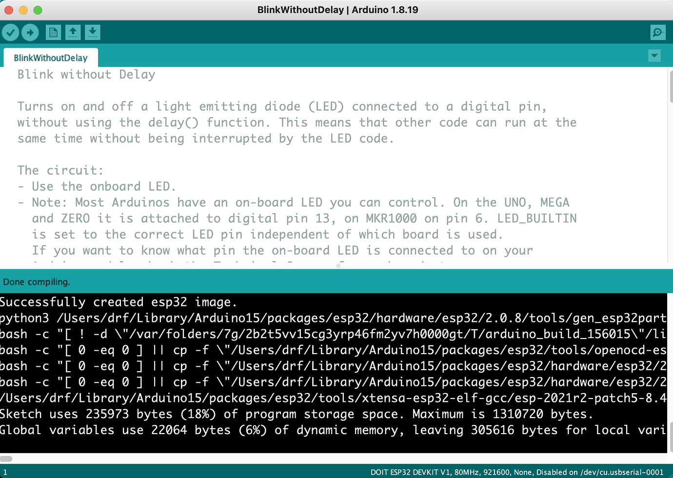 Error compiling for board DOIT ESP32 DEVKIT V1 - IDE 1.x - Arduino Forum
