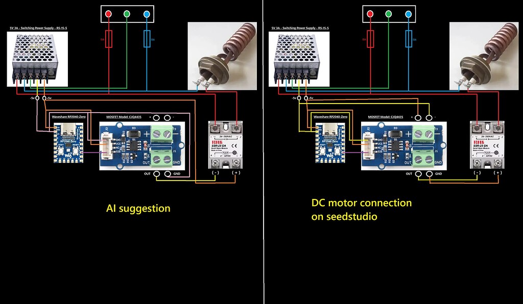 Heating Element + SSR + Mosfet + Waveshare2040Zero - General Guidance ...