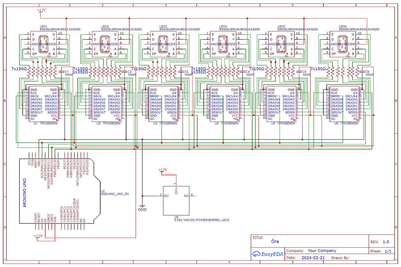 Need help building 6 digit 7-segment display - LEDs and Multiplexing - Arduino Forum
