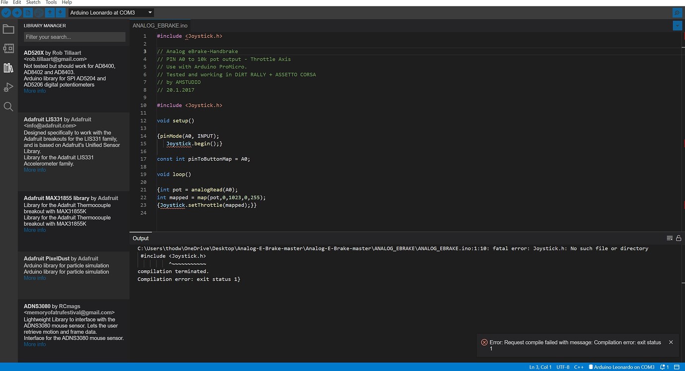 Arduino joystick doesnt work - Programming - Arduino Forum