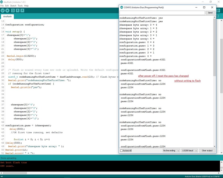 Writing password to flash memory on Due - Due - Arduino Forum