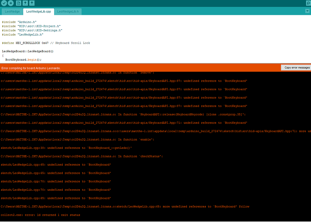 BootKeyboard not identified as a function - Programming - Arduino Forum