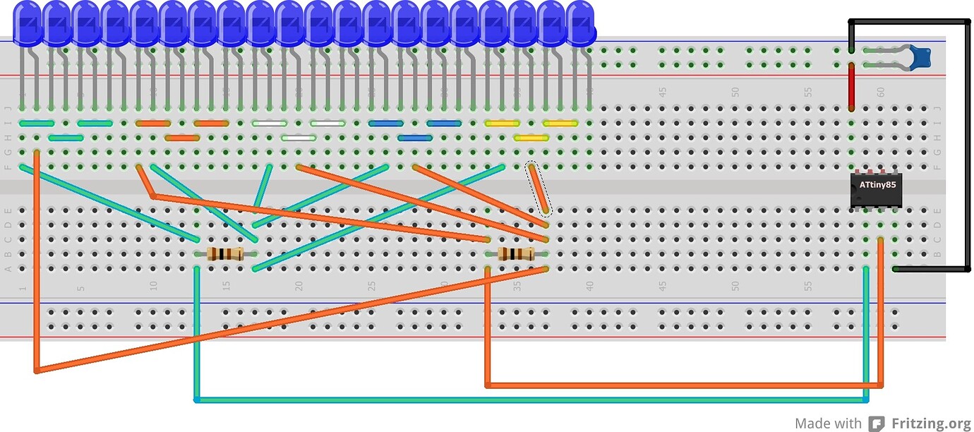 12 LED Charlieplexed Snowfall with AtTiny85 - General Guidance - Arduino Forum