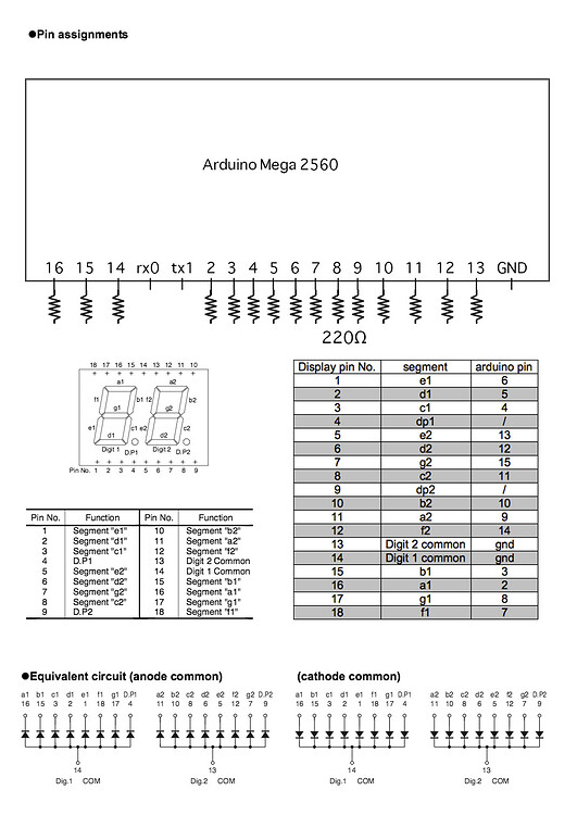 Arduino Mega with double 7 segment display - LEDs and Multiplexing ...