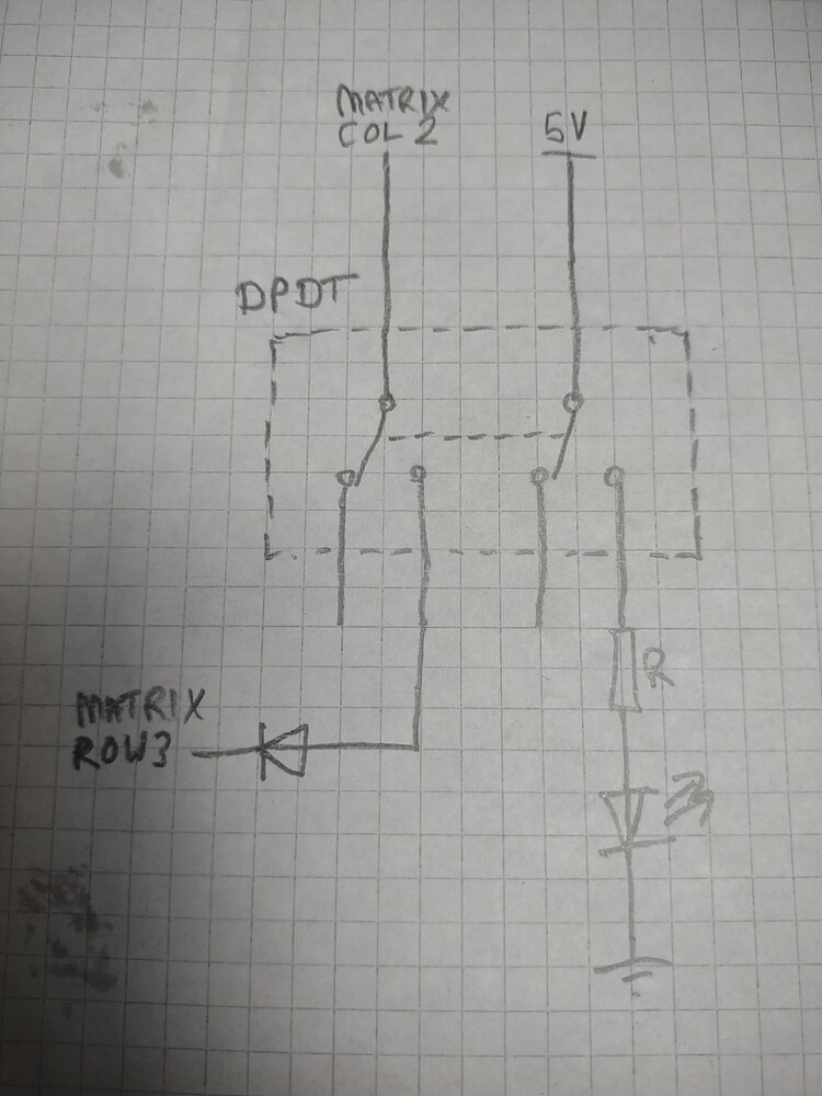 Conecting switch (DPDT ) with LED to arduino pro micro on matrix ...