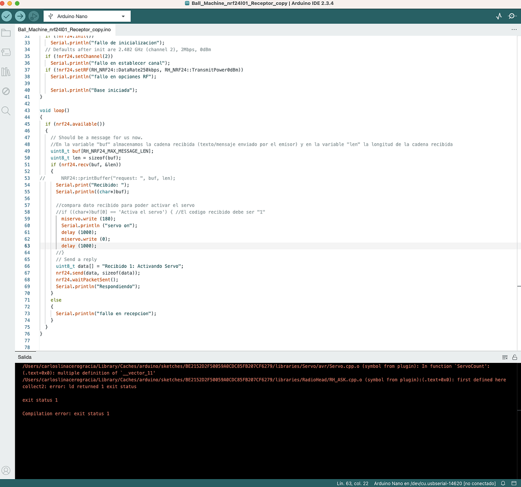 NRF24L01 communication problem with Nano - General Guidance - Arduino Forum
