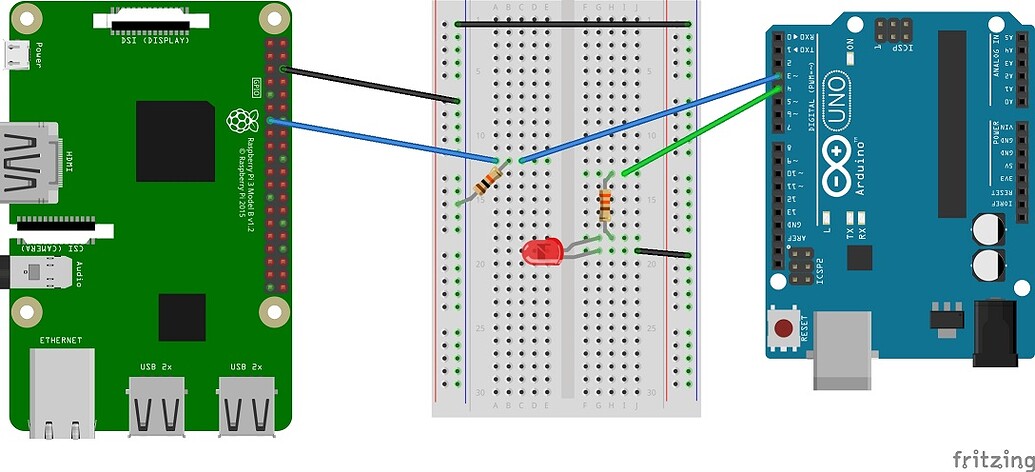 Blinking an LED from a Raspberry Pi GPIO signal - LEDs and Multiplexing - Arduino Forum