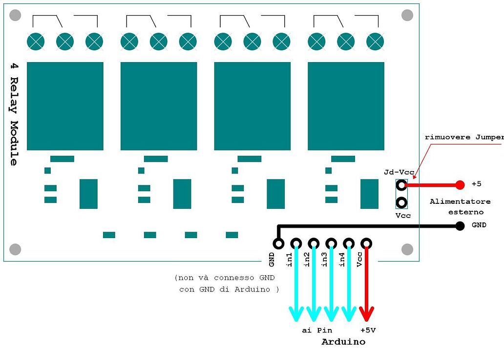 Arduino (con rele) si resetta se alimentato in parallelo - Hardware - Arduino Forum