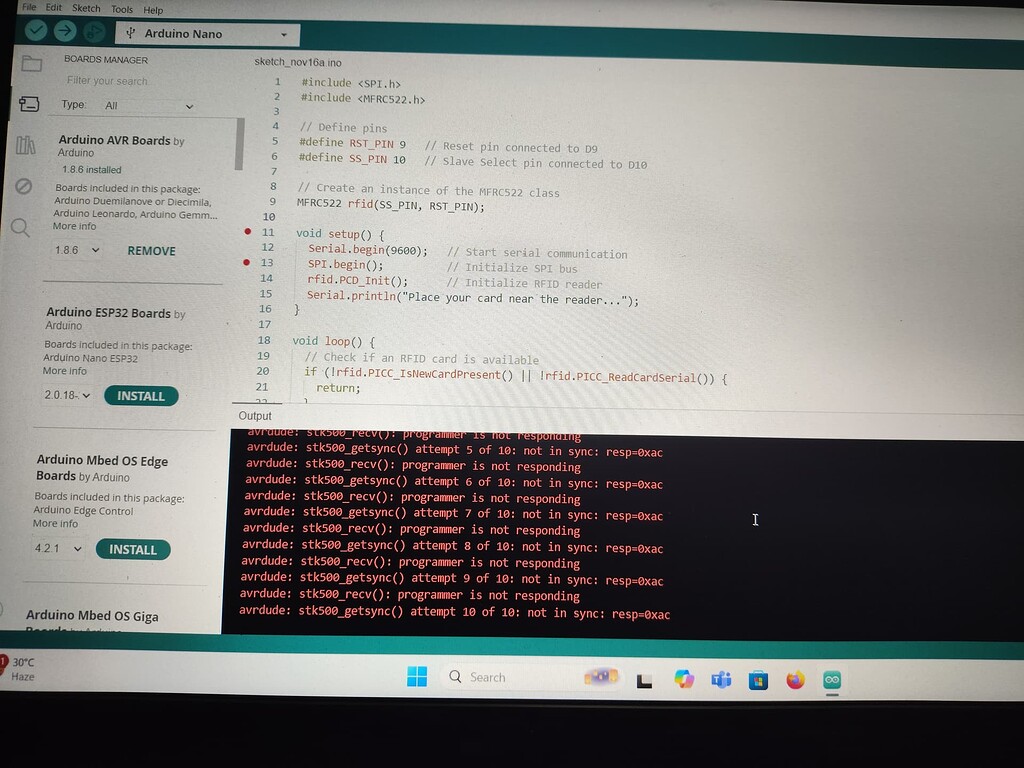 Arduino nano unable to establish connection with laptop - Uploading - Arduino Forum