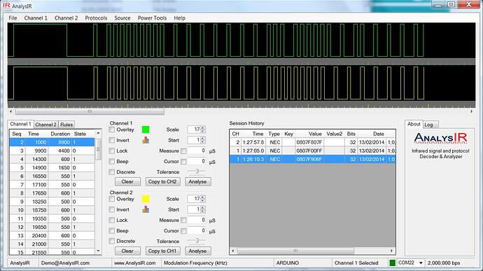 Sending IR Codes...without IR LED - Programming - Arduino Forum