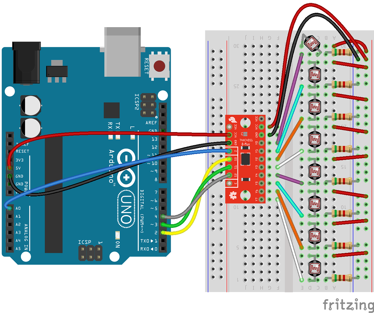 How can I connect an 8x8 matrix of LDR sensors to Arduino? - General Guidance - Arduino Forum