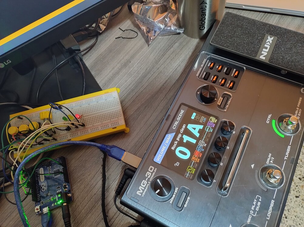 Connecting arduino to a Multi effect guitar processor - Audio - Arduino Forum