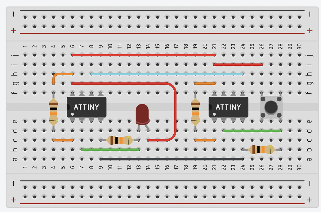 Using two ATTiny85 slave master I2C communication with TinyWire Library - 3rd Party Boards ...