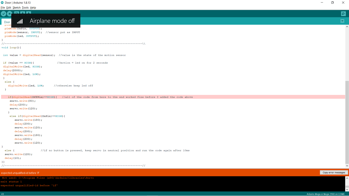 Arduino error: expected unqualified-id before 'if' - Programming ...