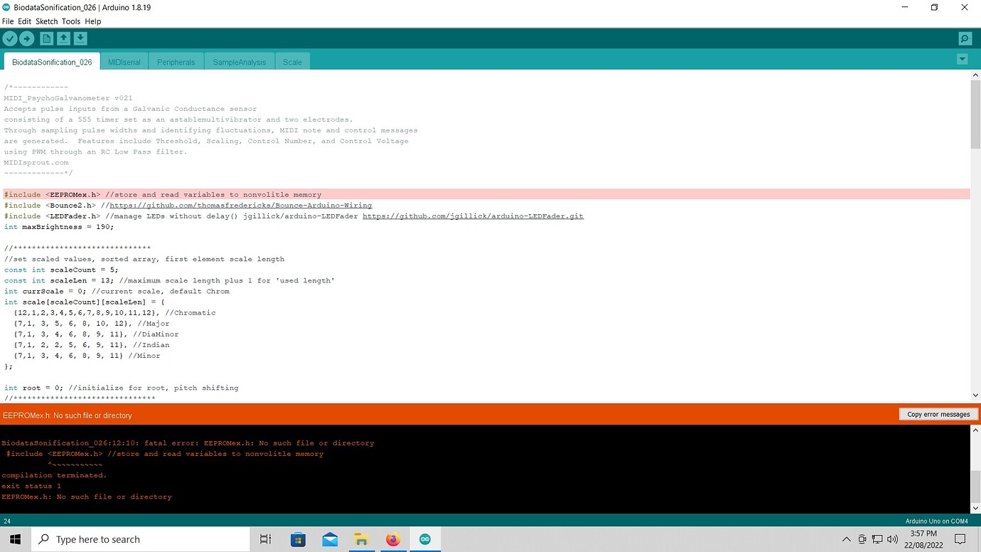 Fatal error : EEPROMex.h: No such file or directory (Need Help NOOB) - Programming - Arduino Forum