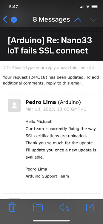 WiFiNINA SSL connection example fails - Networking, Protocols, and Devices - Arduino Forum