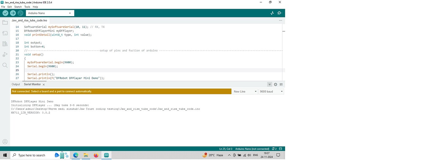 Interfacing of Df player and hx711 - Interfacing w/ Software on the Computer - Arduino Forum