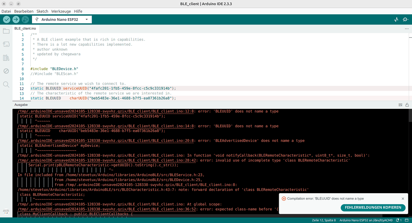 Which BLE Library to use for the NanoESP2? - Nano ESP32 - Arduino Forum