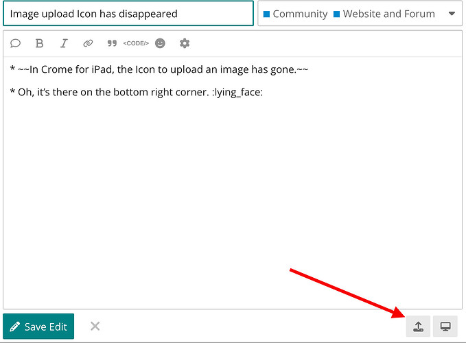 Image upload Icon has disappeared - Website and Forum - Arduino Forum