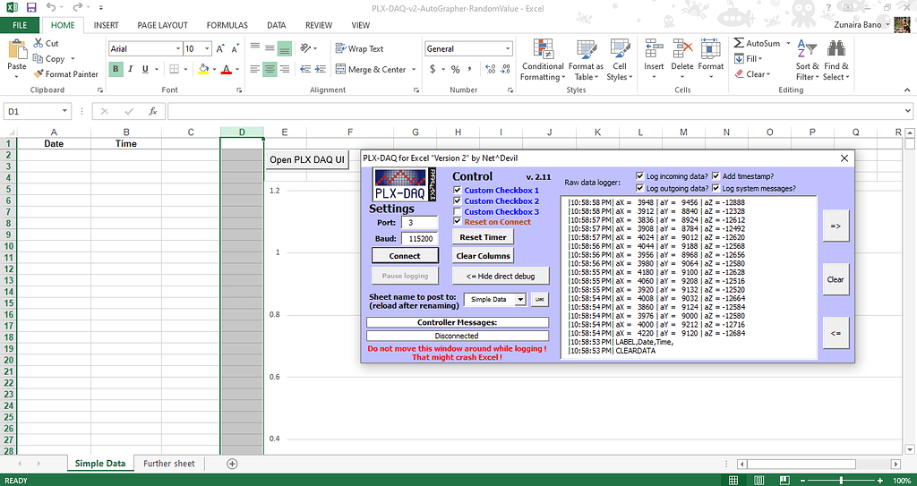 problem integrating my code with plx daq code - Programming - Arduino Forum