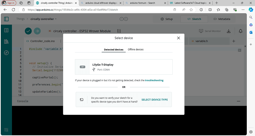 LILYGO ESP32 Relay-8 recognized by Arduino Cloud as Lilygo T-display - Cloud IoT - Arduino Forum
