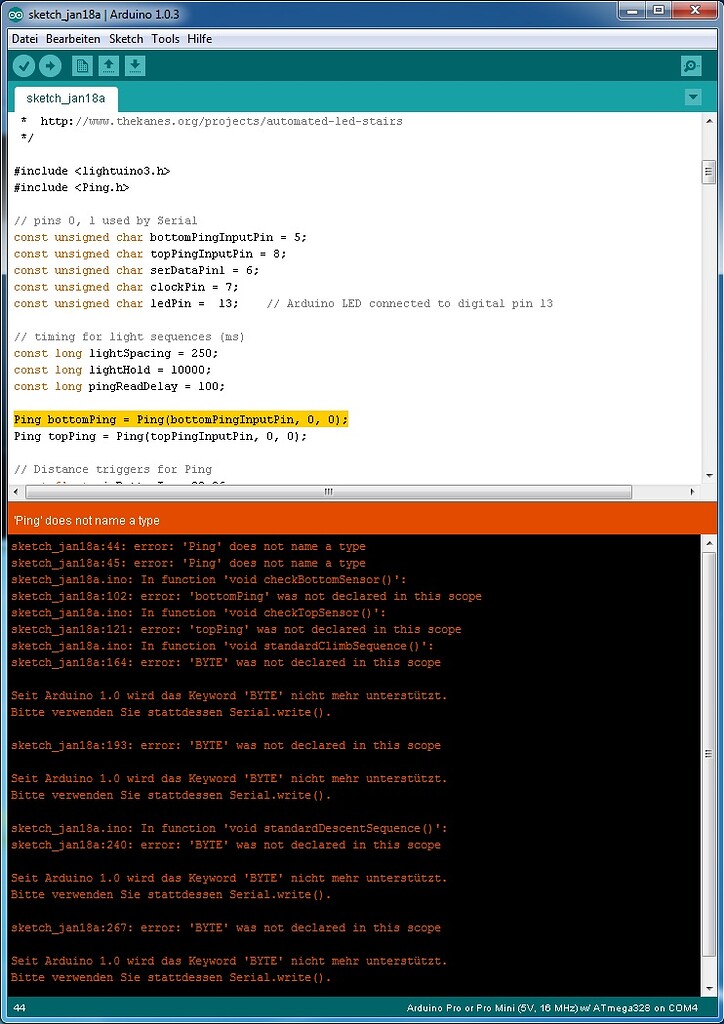 Bräuche mal eue Hilfe beim Selbstbau einer Automatischen Treppenbeleuchtung - Deutsch - Arduino ...