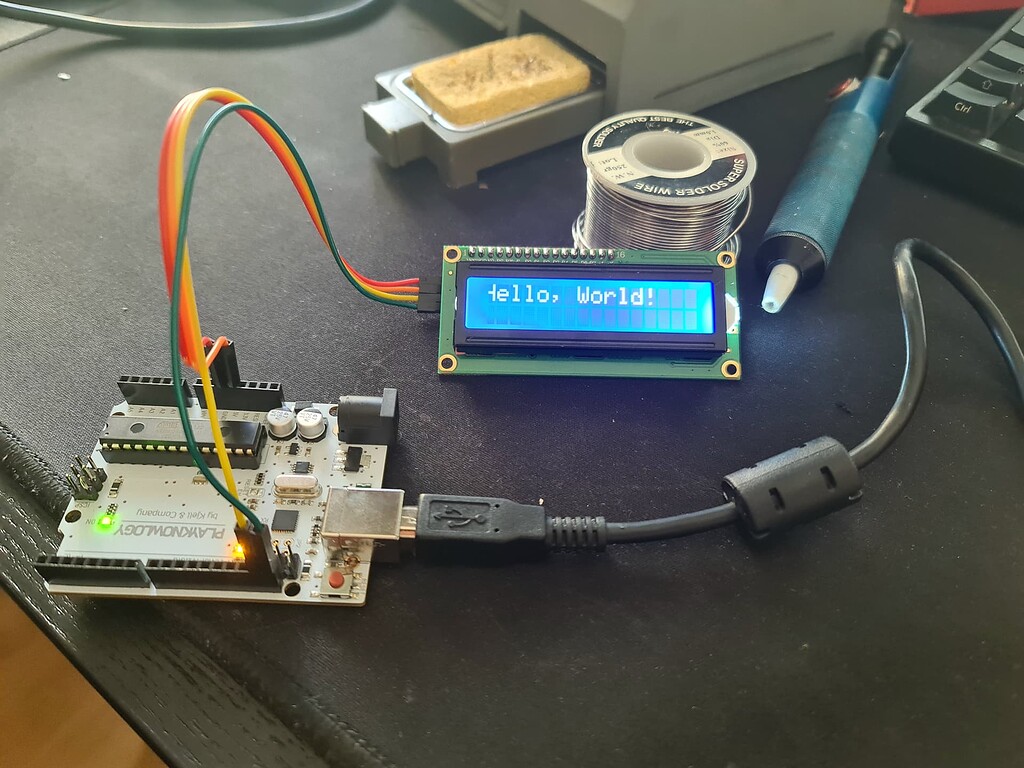 First two rows of pixels missing on i2c LCD - Displays - Arduino Forum