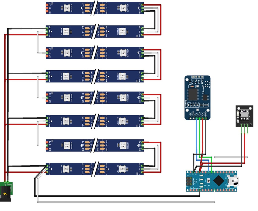 Unterteilter Neopixel Strip - gleiche Ansteuerung, aber ...