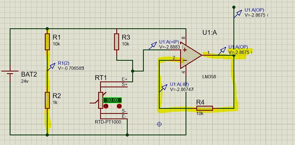 Measuring PT1000 using op-amp - Sensors - Arduino Forum