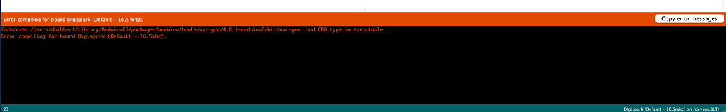 Digispark Error Compiling Message - 3rd Party Boards - Arduino Forum