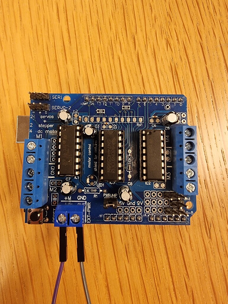 Using a L293D Motor Driver Shield but I'm unsure where to connect an IR ...