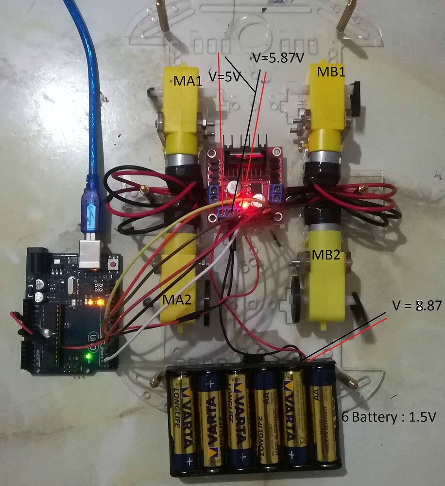 strange behavior on my first robot with L298 - Motors, Mechanics, Power and CNC - Arduino Forum