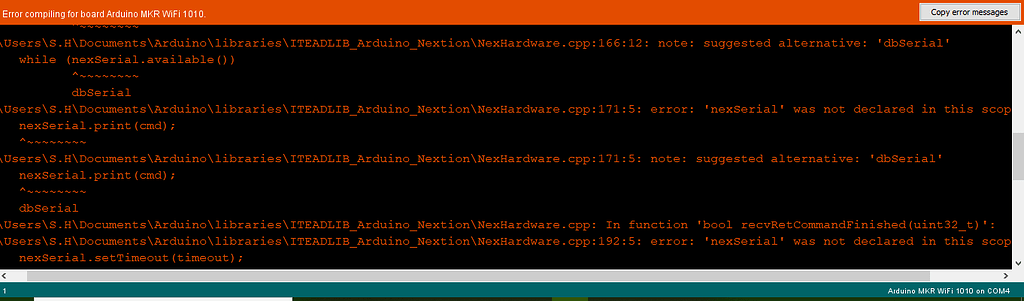 Mkr1010 Nextion Nx8048k050011 Problem With Libraries Displays Arduino Forum