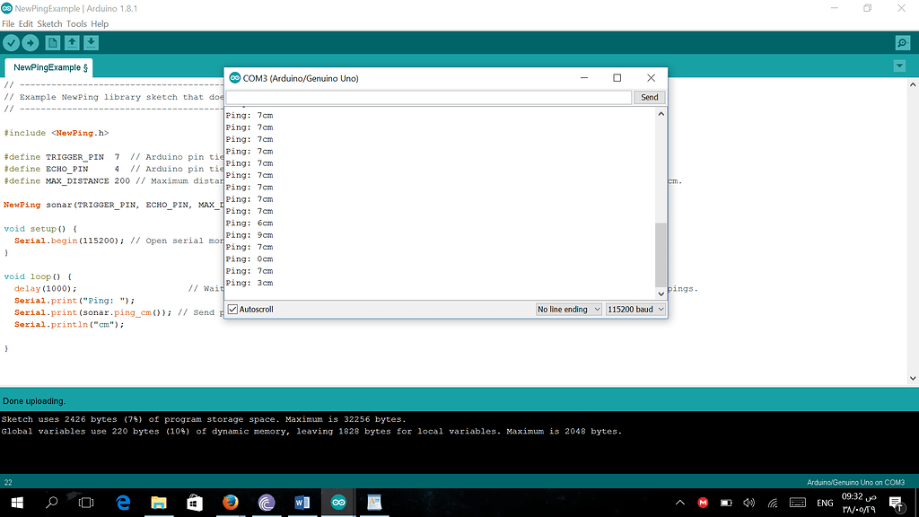 HC-SR04 doesn't work when it's connected to Arduino Motor Shield R3 ...