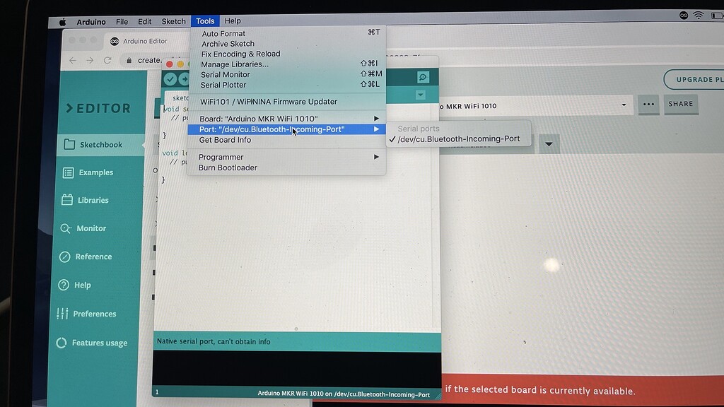 Mkr1010 Not Recognized By Macos Mojave 2019 Macbook Air Mkr Wifi 1010 Arduino Forum