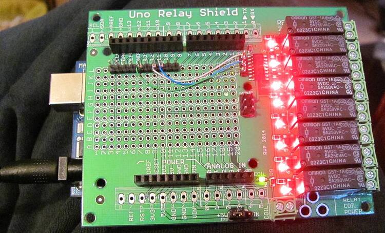 shift register "74HC595" output to open relay module - General ...