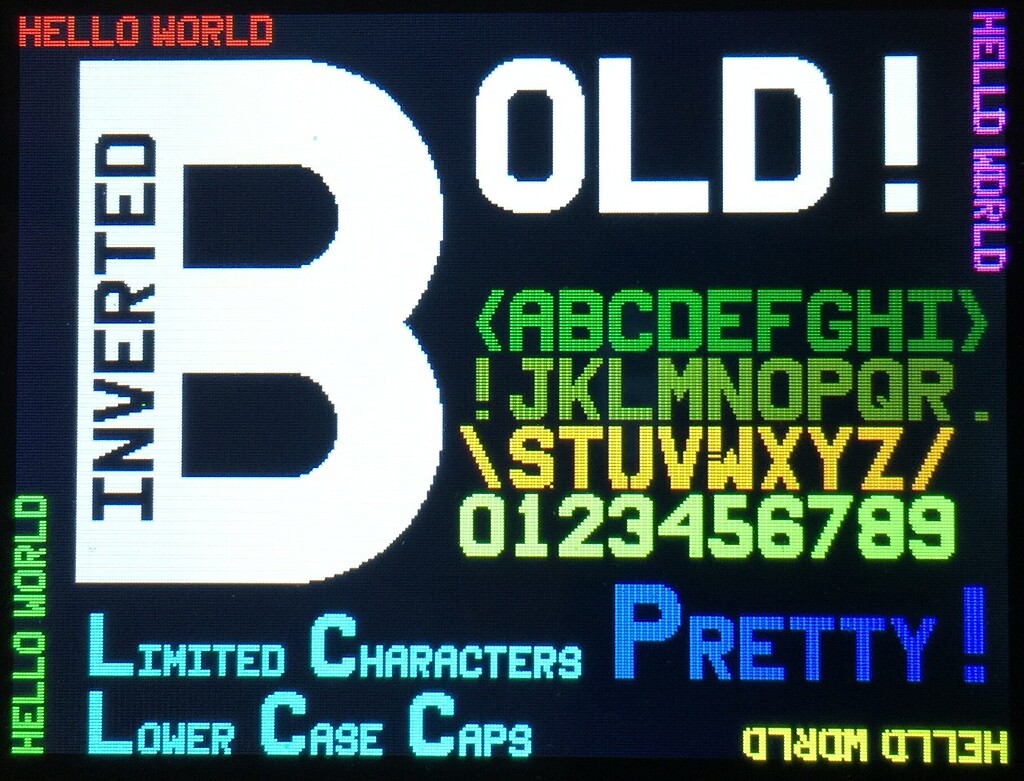 Pretty Bold (all caps) vector Font for TFT - Libraries - Arduino Forum