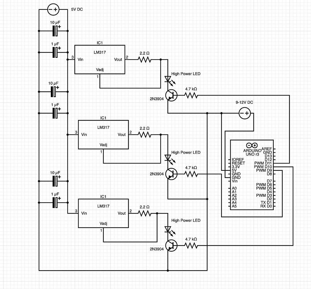 High Power LED correctly with LM317 + IRF520N for Arduino Control? - General Electronics ...