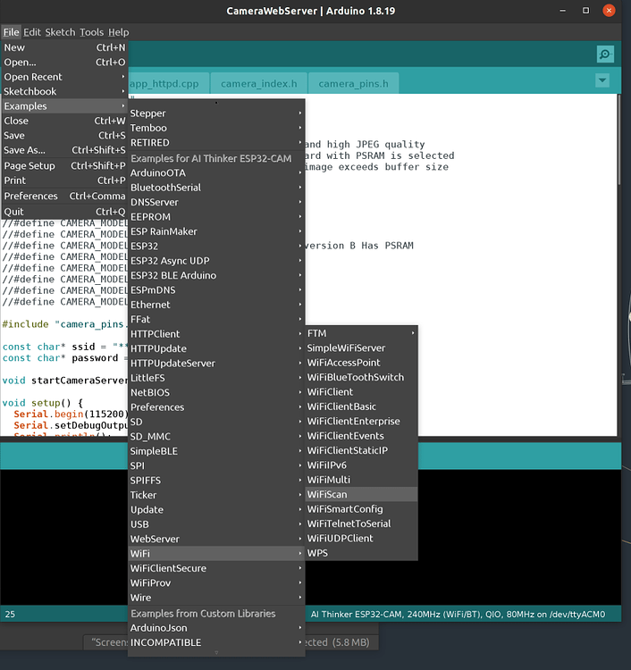 Elegoo Smart Robot Car V4 cannot upload ESP32-camera code - IDE 1.x - Arduino Forum