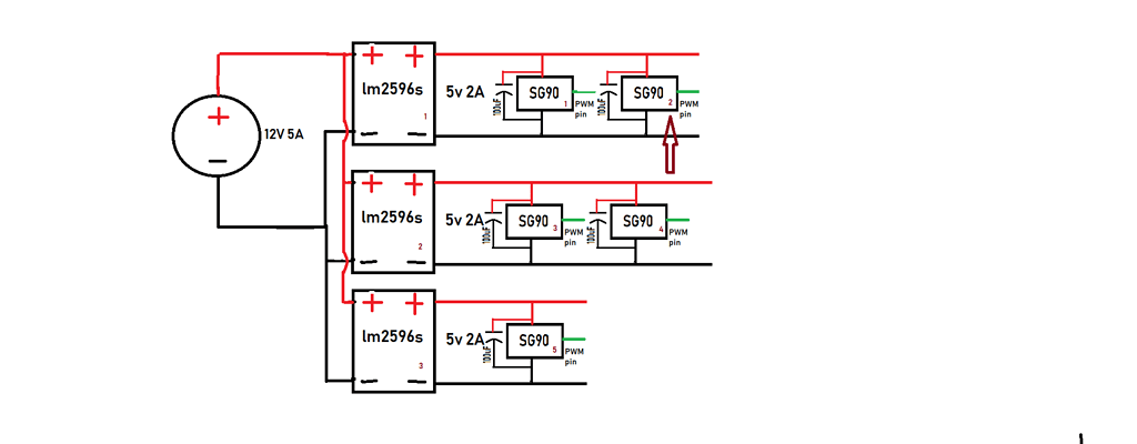External Power supply design for driving multiple loads using arduino ...