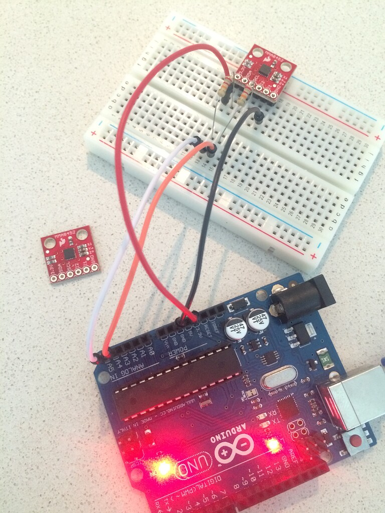 MMA8452 Accelerometer - no readings? - Sensors - Arduino Forum