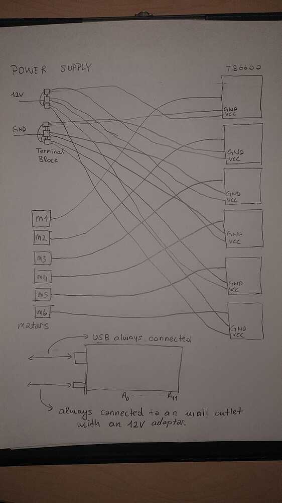 Powering 6 stepper motors with 3 arduinos - General Guidance - Arduino Forum