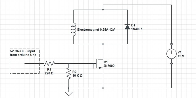 To Control 12v 025a Electromagnet With Arduino Uno General Electronics Arduino Forum