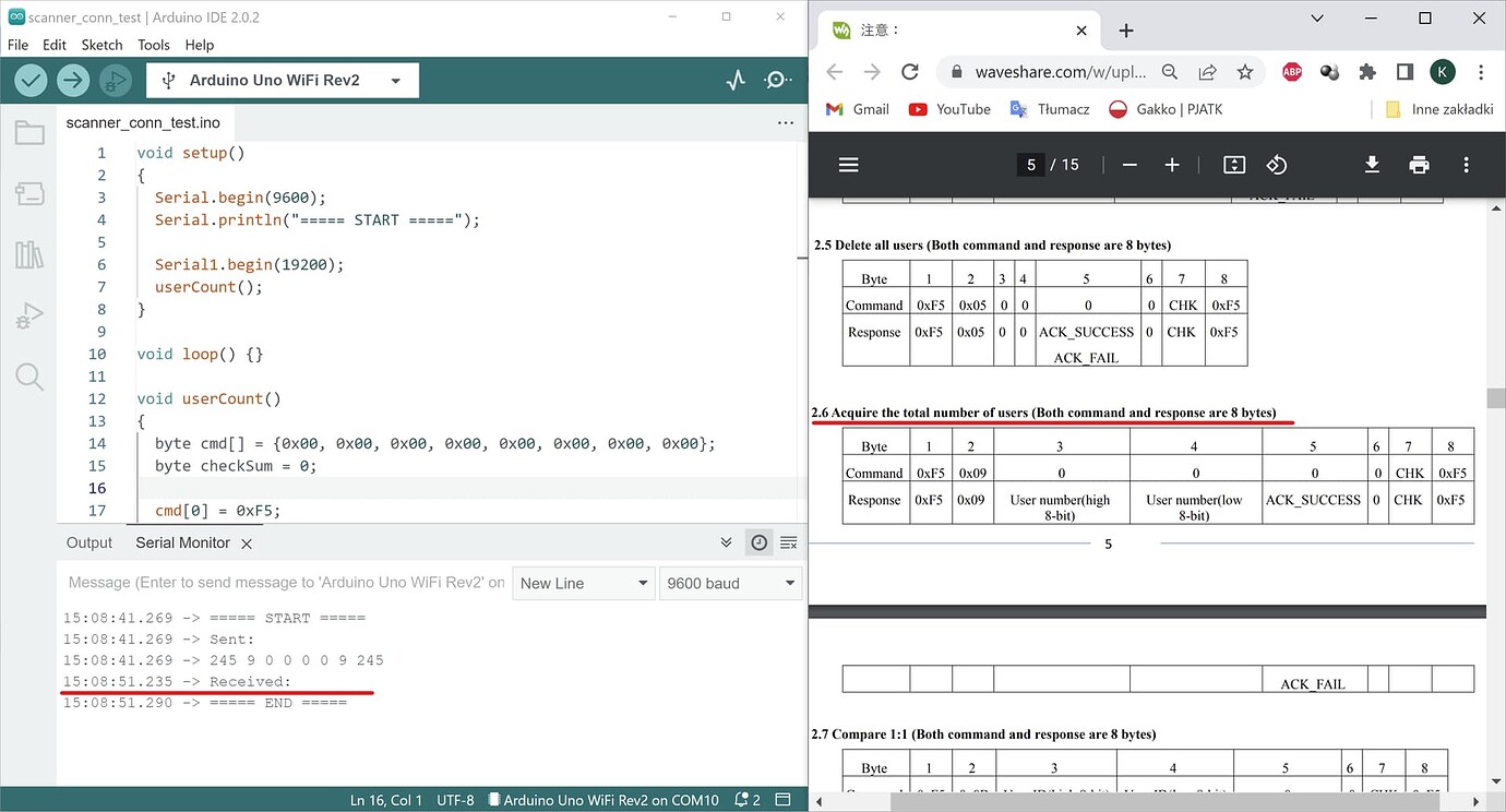 Fingerprint scanner with Arduino UNO WiFi Rev2 - Sensors - Arduino Forum