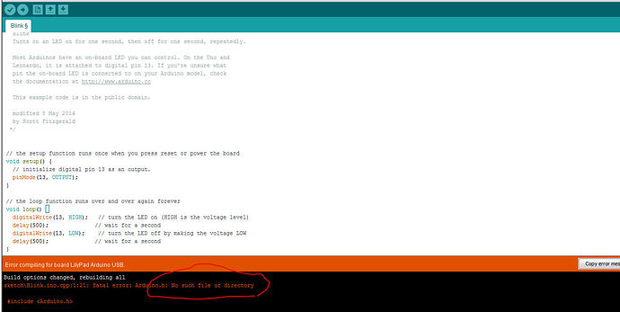 Error compiling for LilyPad Arduino USB. - IDE 1.x - Arduino Forum