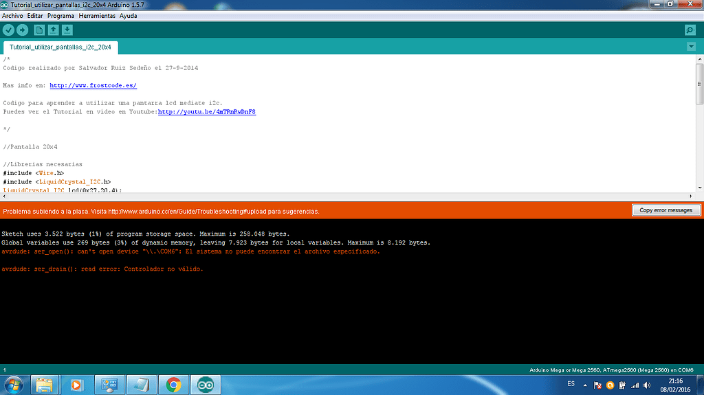 lcd 20x4 con ic2 - Software - Arduino Forum