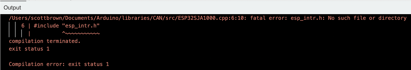 Error Using The Can Library With Esp32s2 Dev Module 3rd Party Boards Arduino Forum