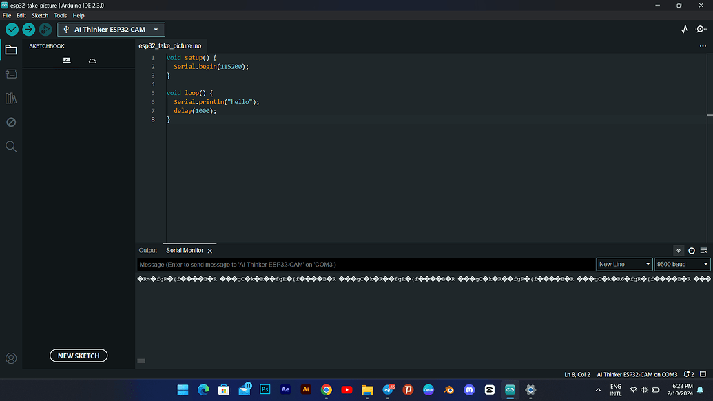 Gibberish output in Serial Monitor - IDE 2.x - Arduino Forum